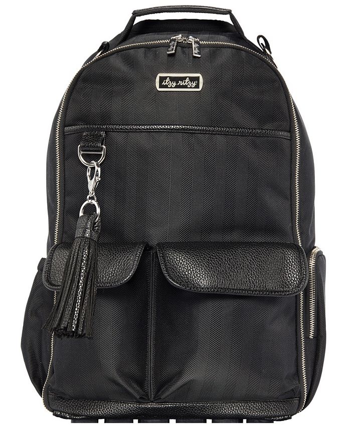 Itzy Ritzy Boss Backpack Diaperbag- Black Herringbome - Macy's