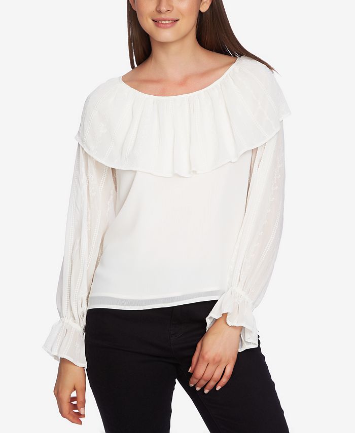 1.STATE Embroidered Ruffle Top - Macy's