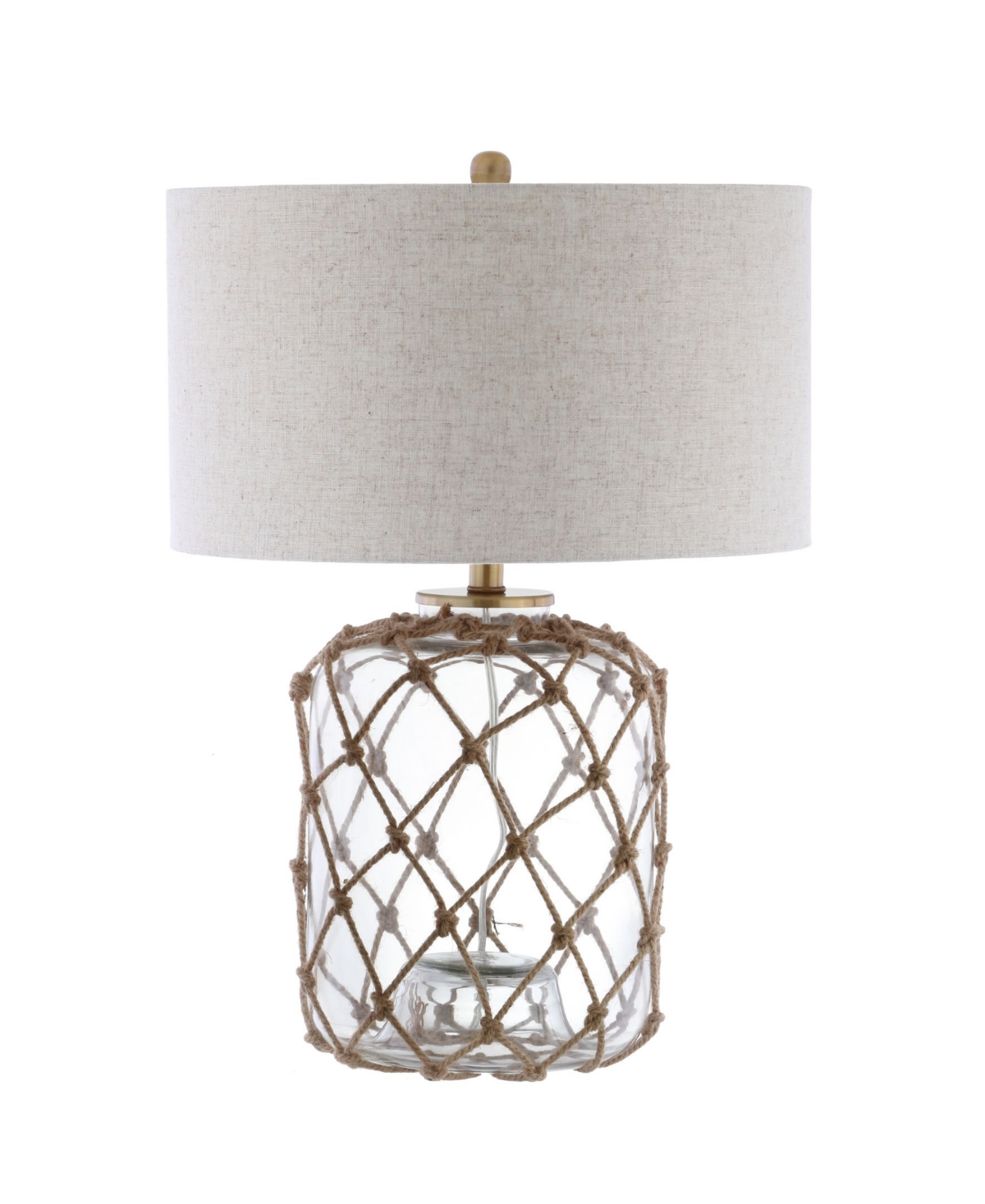 Click here for Jonathan Y Mer Glass and Rope Led Table Lamp - Bro... prices
