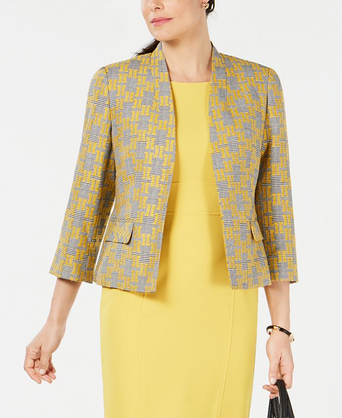 Kasper Jacquard Flyaway Jacket - Macy's