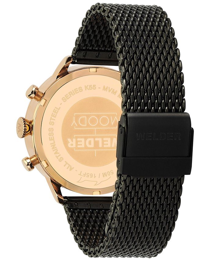 WELDER Men's Gunmetal Stainless Steel Mesh Bracelet Watch 42mm - Macy's