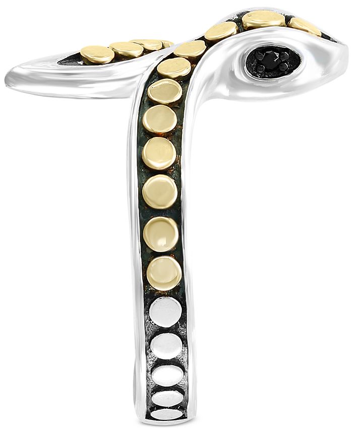 EFFY Collection EFFY® Diamond Accent Two-Tone Snake Ring in Sterling ...