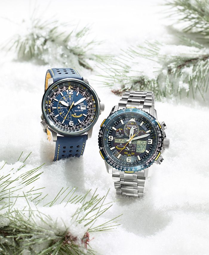 Citizen Eco-Drive Men's Angel Nighthawk Stainless Steel Bracelet Watch ...