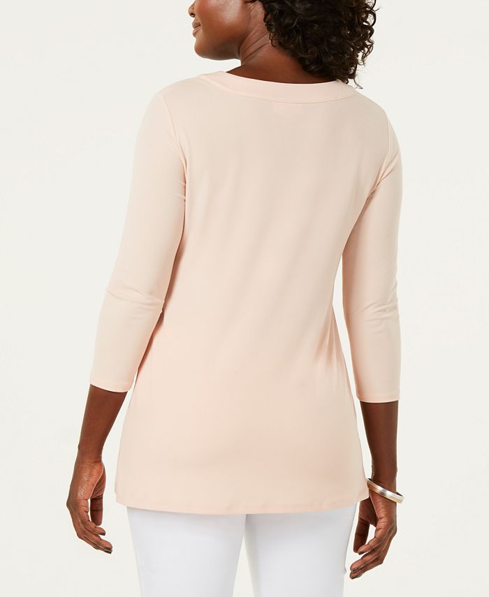 JM Collection Studded Cutout Tunic Top, Created for Macy's - Macy's