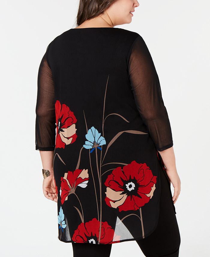 Alfani Plus Size Printed Super Tunic, Created for Macy's - Macy's