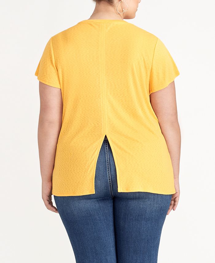 RACHEL Rachel Roy trendy Plus Size Back-Slit Top, Created for Macy's ...