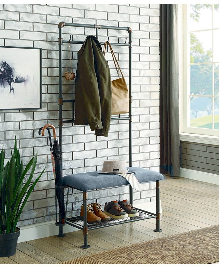 Furniture of America Gee Industrial Small Hallway Bench - Macy's