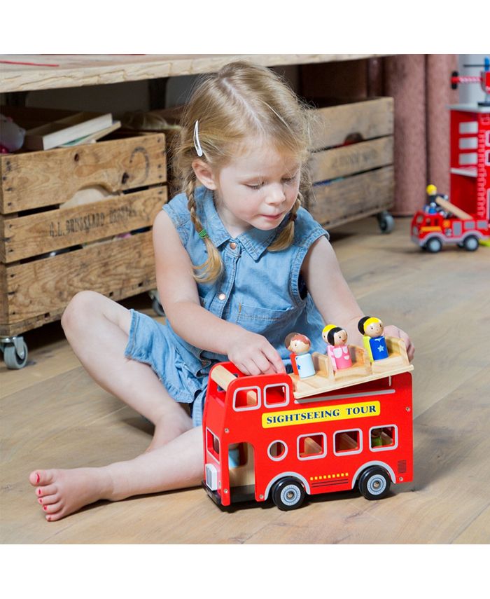 Eitech New Classic Toys Wooden City Tour Bus with 9 Figures - Macy's