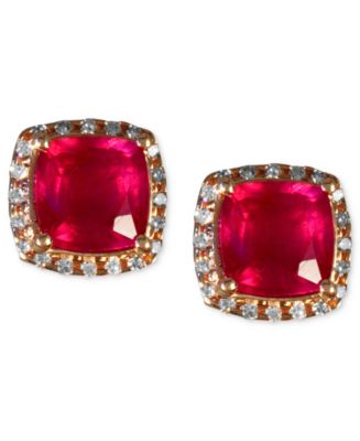 Rosa by EFFY Ruby (2-7/8 ct. t.w.) and Diamond (1/6 ct. t.w.) Square ...