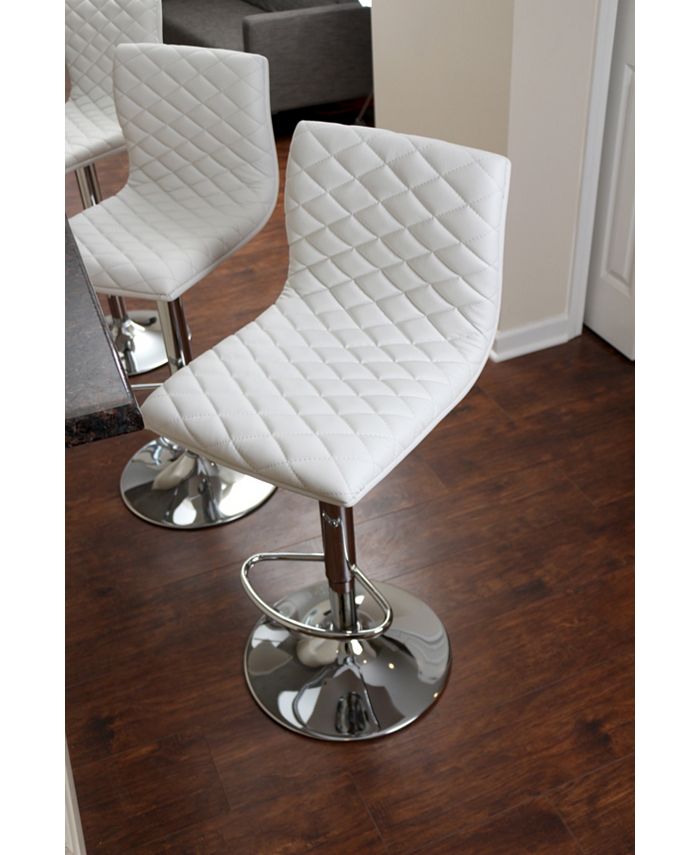 Lumisource Caviar Adjustable Barstool with Swivel in Faux Leather - Macy's