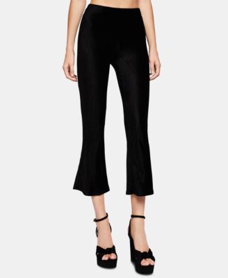 BCBGeneration Pinstriped Velvet Cropped Pants - Macy's