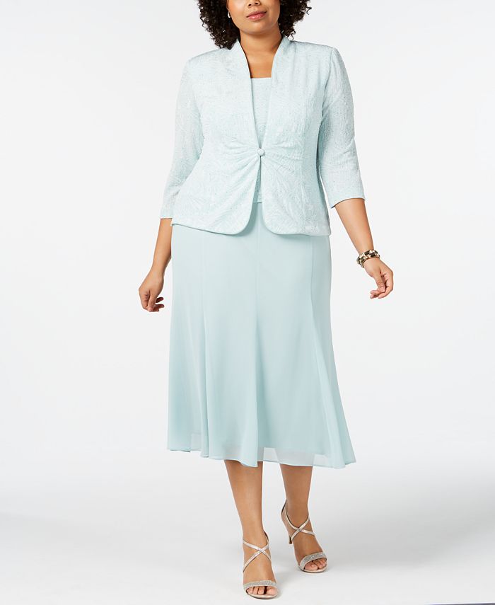 Alex Evenings Plus Size Embellished Dress & Jacket - Macy's