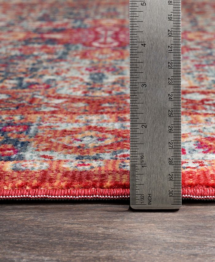 Surya Bohemian BOM-2307 Bright Red 5'3" x 7'6" Area Rug - Macy's