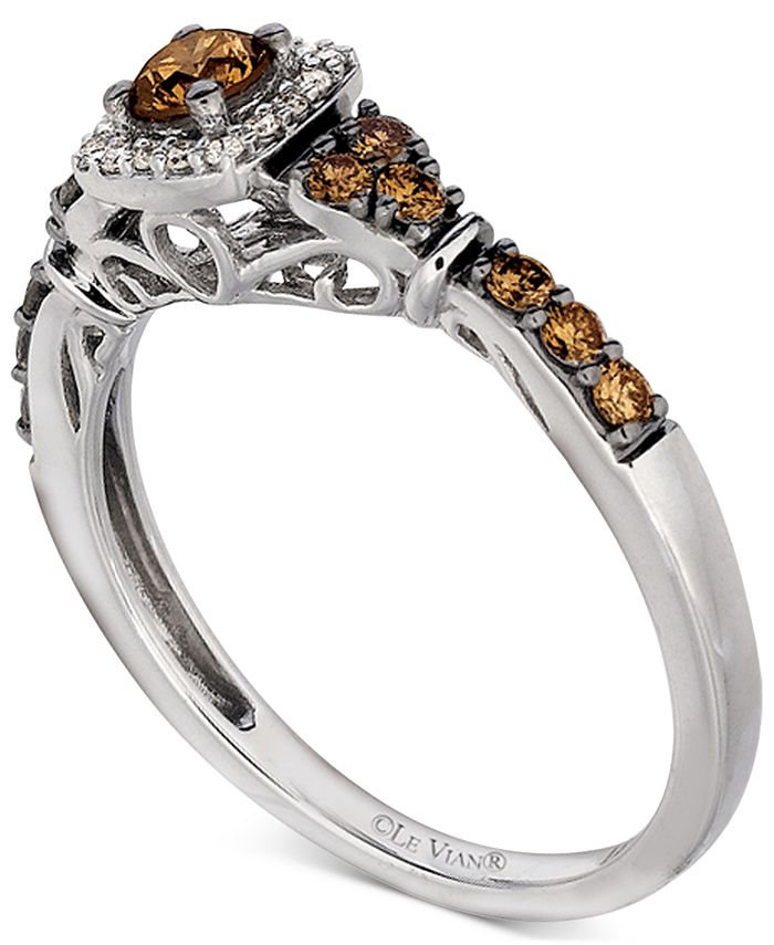 Le Vian Chocolate & Vanilla Diamond Ring (1/2 ct. t.w.) in 14k White ...