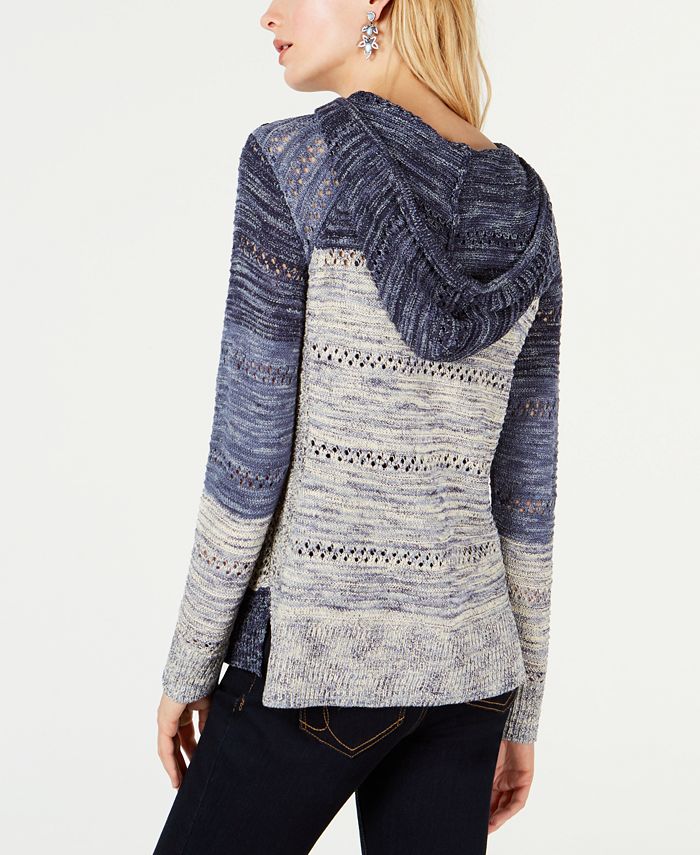 INC International Concepts INC Open-Knit Hooded Sweater, Created for ...