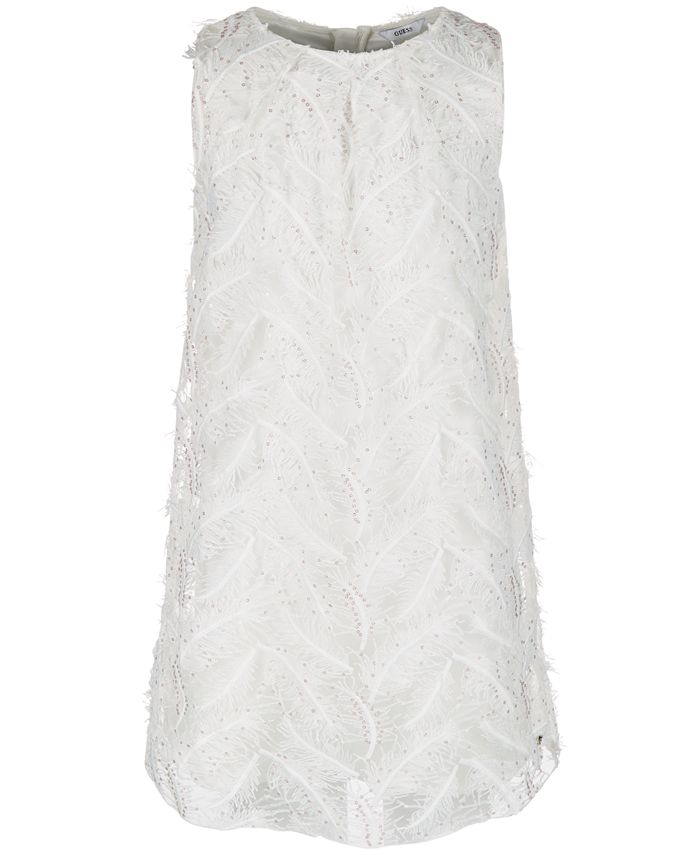 GUESS Big Girls Faux Feather Sequin Dress - Macy's