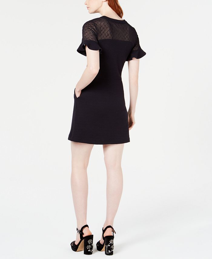 French Connection Roesia Ruffled Eyelet-Inset Dress - Macy's