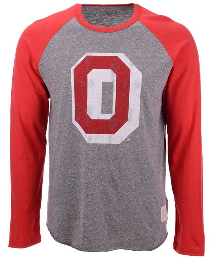 Retro Brand Men's Ohio State Buckeyes Colorblock Raglan Long Sleeve T ...