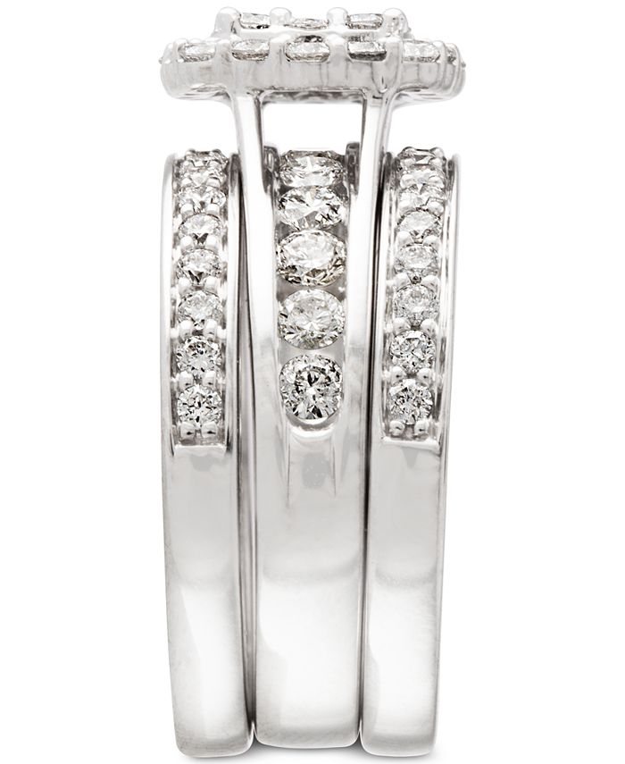 Macy's Diamond Three-Piece Ring Set (2 ct. t.w.) in 14k White, Yellow ...
