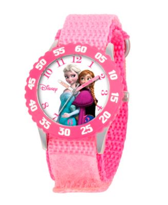 Disney Frozen Anna and Elsa Girls' Stainless Steel Time Teacher Watch ...