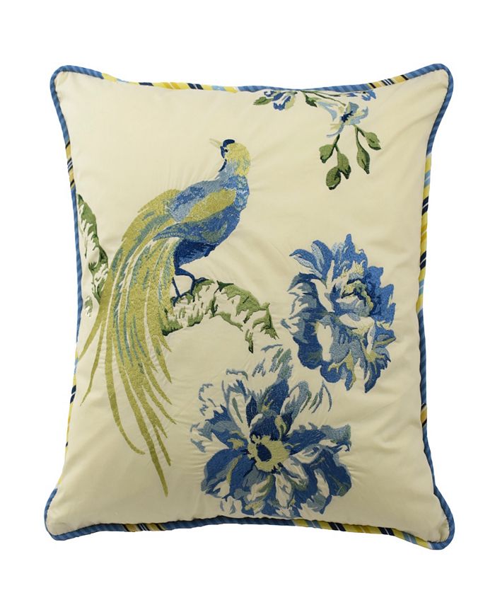 Waverly Floral Engagement 18-inch Embroidered Decorative Pillow - Macy's