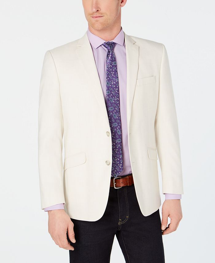 Kenneth Cole Reaction Men's Slim-Fit Stretch Cream Textured Sport Coat ...
