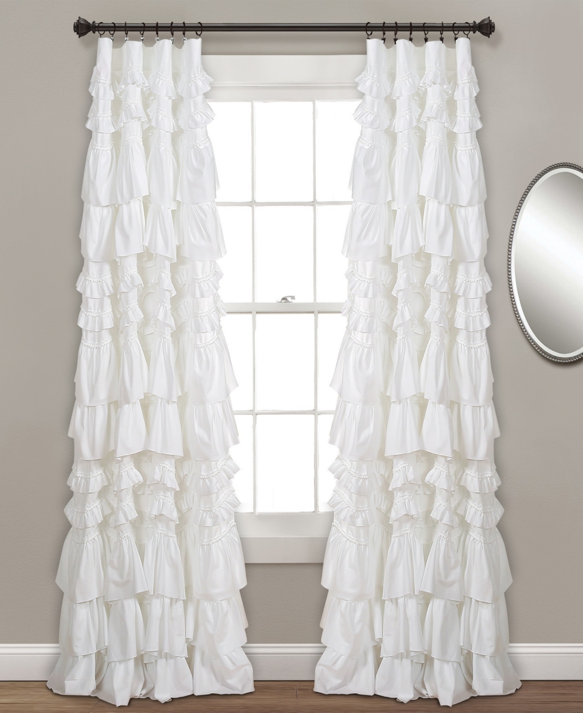 Click here for Kemmy Ruffle 52 x 84 Curtain Panel - White prices