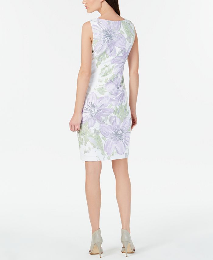 Calvin Klein Sleeveless Printed Sheath Dress Macys