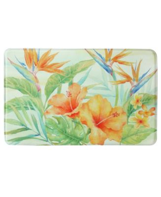 Bacova Tropical Flowers Memory Foam Rectangle 22"x35" Accent Rug - Macy's