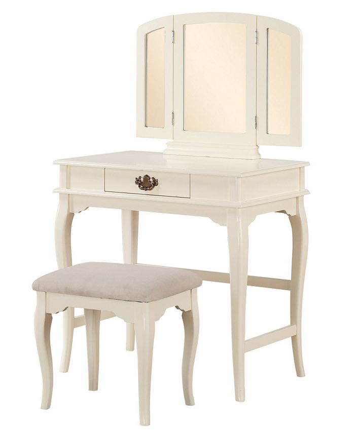 Linon Home Décor Brinley Vanity Set with Bench and Mirror - Macy's