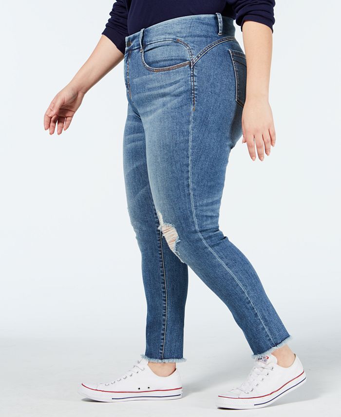 Ysj Plus Size Ripped Skinny Jeans Macys