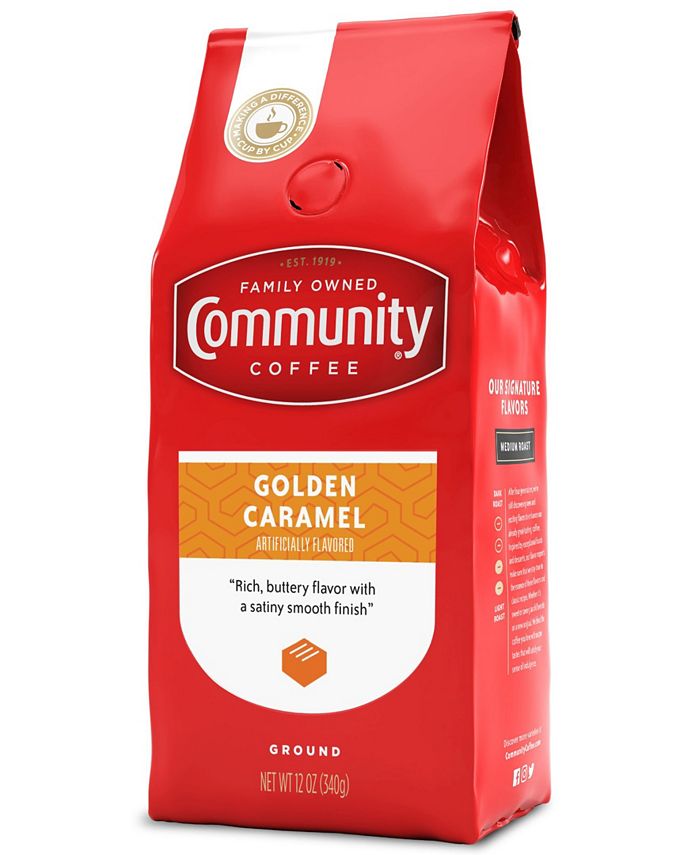 Community Coffee Golden Caramel Medium Roast Premium Ground Coffee, 12 ...
