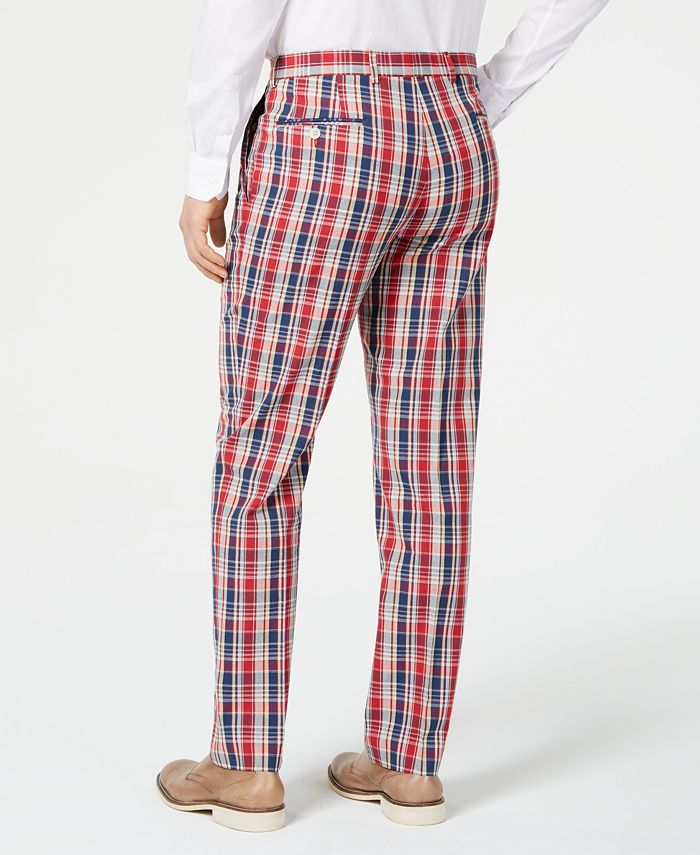 Lauren Ralph Lauren Men's Classic-Fit Red Plaid Madras Dress Pants - Macy's