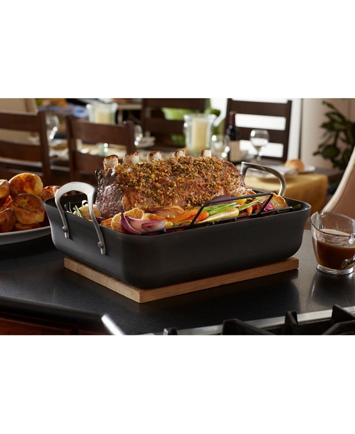 Calphalon Contemporary 16" Nonstick Roaster with Roasting Rack - Macy's