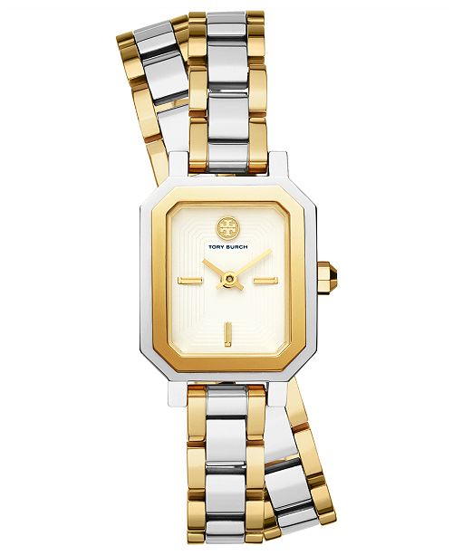 Tory Burch Women's Robinson Two-Tone Stainless Steel Double Wrap ...