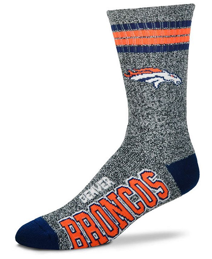 For Bare Feet Denver Broncos Marbled 4 Stripe Deuce Crew Socks - Macy's
