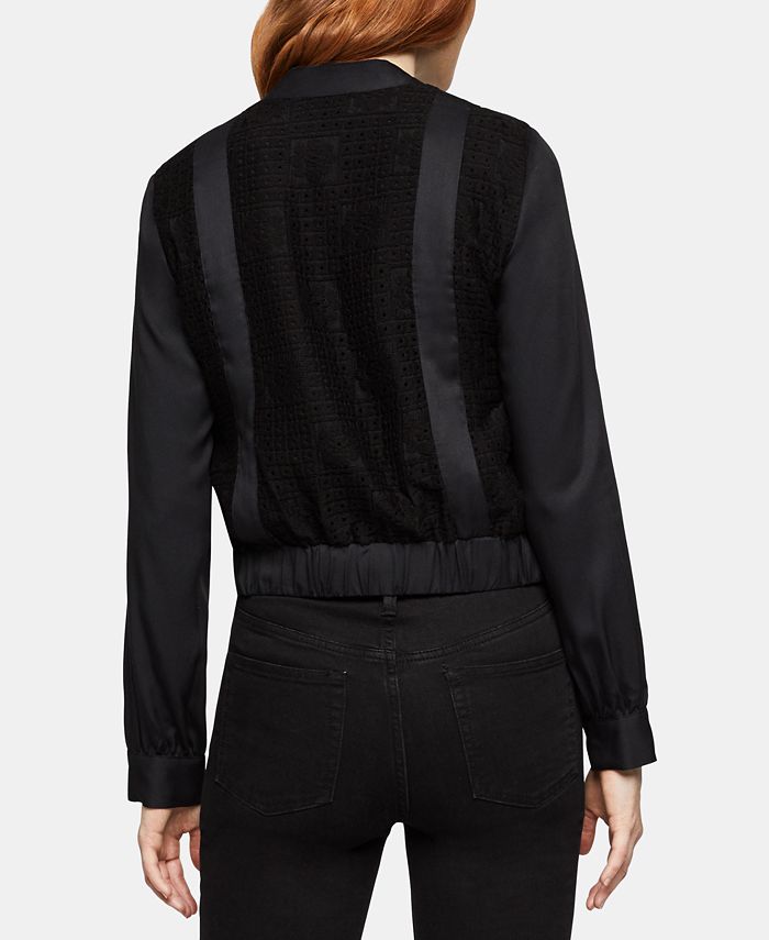 BCBGeneration Tile-Lace Bomber Jacket - Macy's