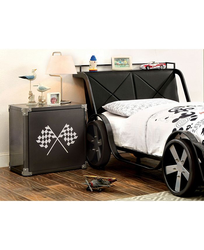 Furniture of America Parham Metal Sports Car Nightstand - Macy's