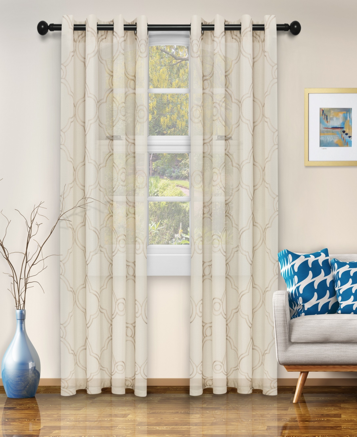 Click here for Superior Moroccan Geometric Trellis Semi-Sheer Win... prices