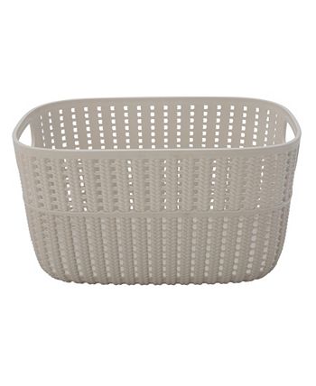 Simplify 2-Tone Decorative Medium Storage Basket in Ivory - Macy's