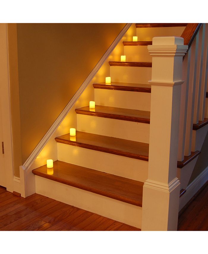 Macy's Lumabase Set of 12 Amber Battery Operated Mini Pillar Lights ...