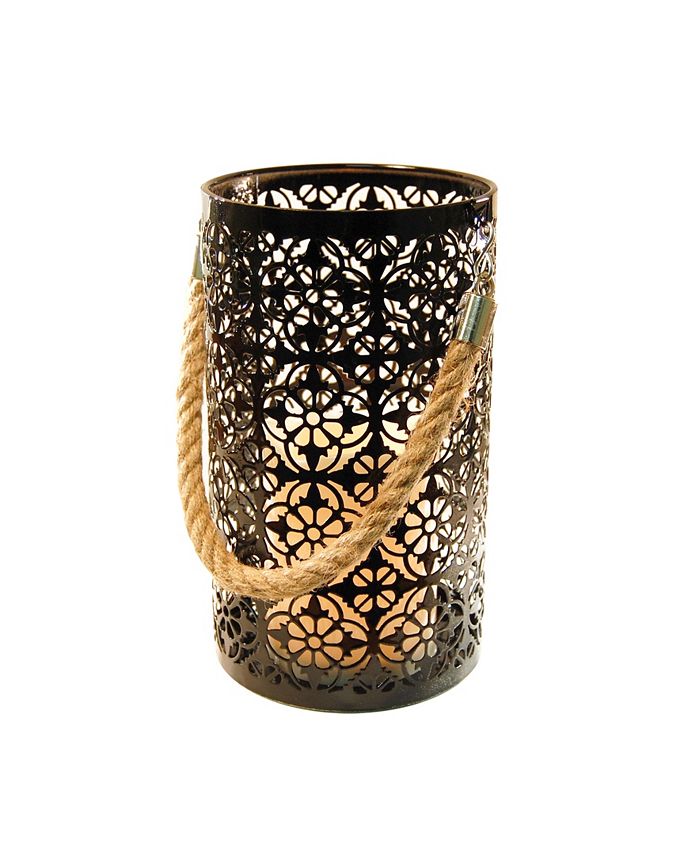 JH Specialties Inc/Lumabase Lumabase Black Jaquard Wire Lantern with ...