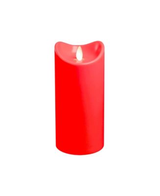 Lumabase 7" Red Battery Operated LED Candle with Moving Flame - Macy's