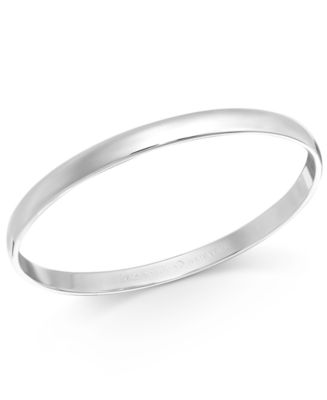 Kate Spade New York Silver-Tone Polished Bangle Bracelet - Macy's