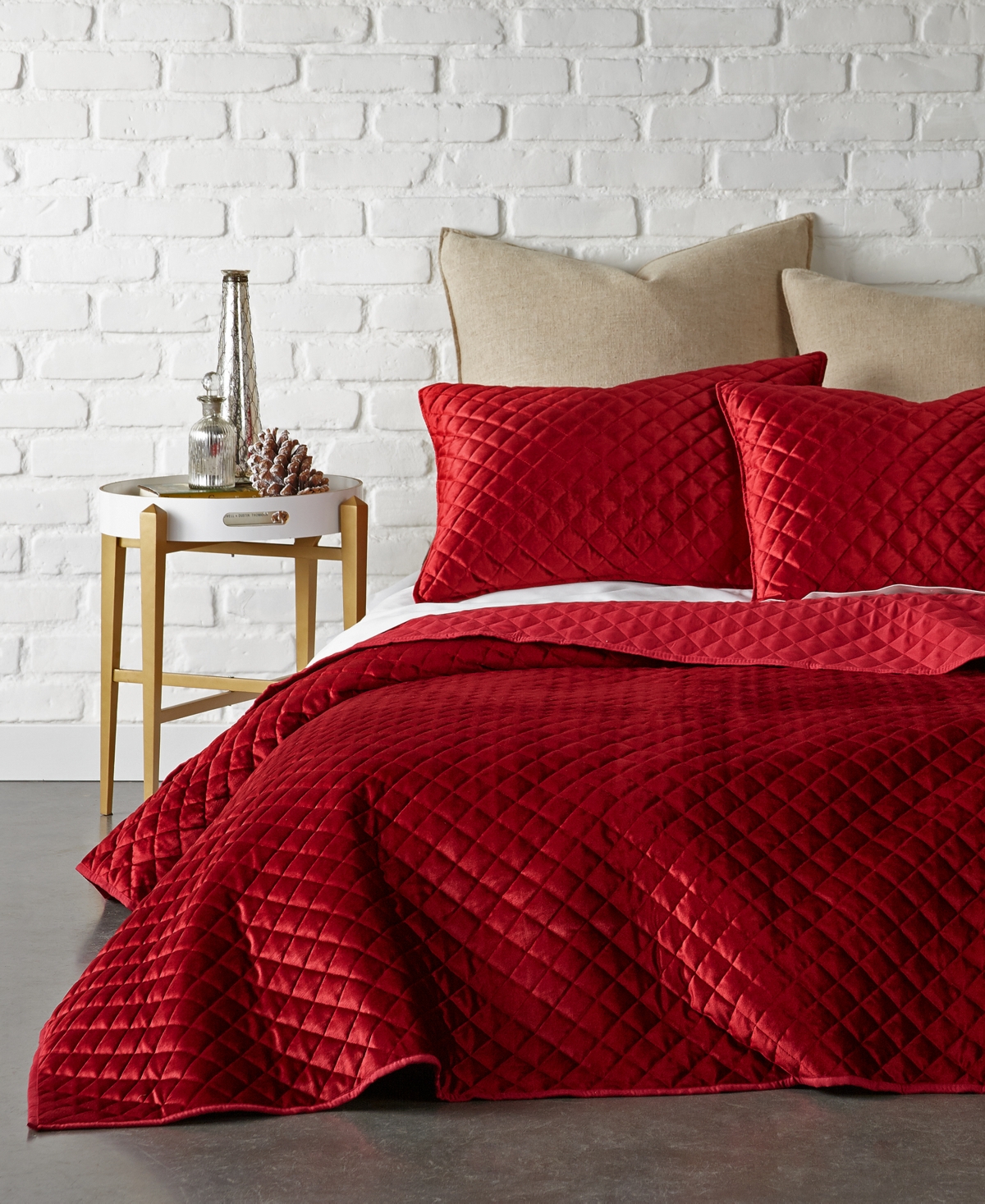 Click here for Levtex Red Velvet Quilted Diamond 3-Pc. Quilt Set... prices