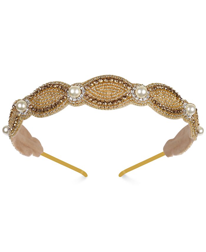 Deepa Two Tone Crystal Bead And Imitation Pearl Headband Macys