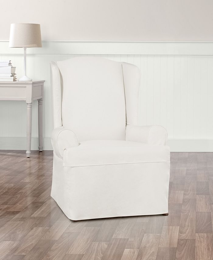 Sure Fit Essential Twill 1 Piece Slipcover - Macy's