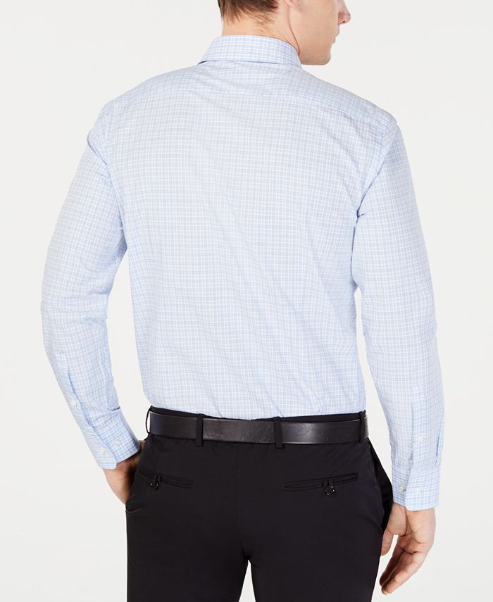 Hugo Boss HUGO Men's Slim-Fit Blue & White Micro Check Dress Shirt - Macy's