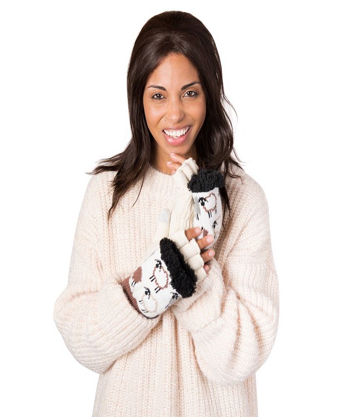 Muk Luks Women's Fingerless Flip Mittens - Macy's
