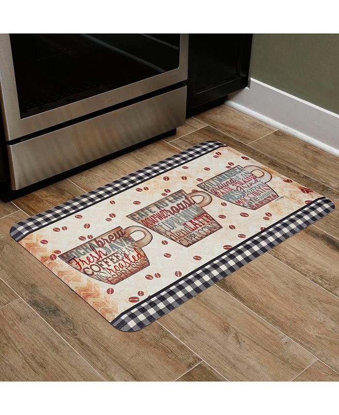 Home Dynamix Designer Chef Coffee Words Cushioned Anti-Fatigue Kitchen ...